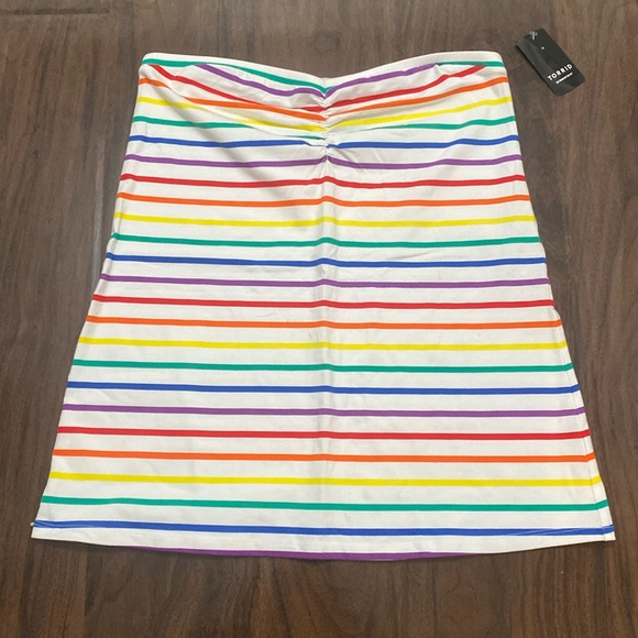 torrid | Tops | Torrid Tube Top Striped Rainbow Multi Striped Foxy Nwt ...